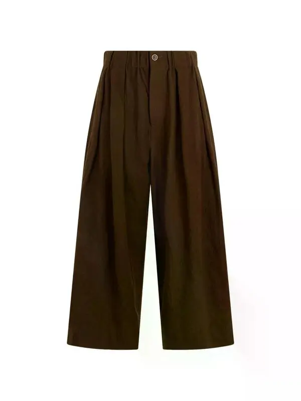 UMA WANG Pleated Frayed-edge Trousers