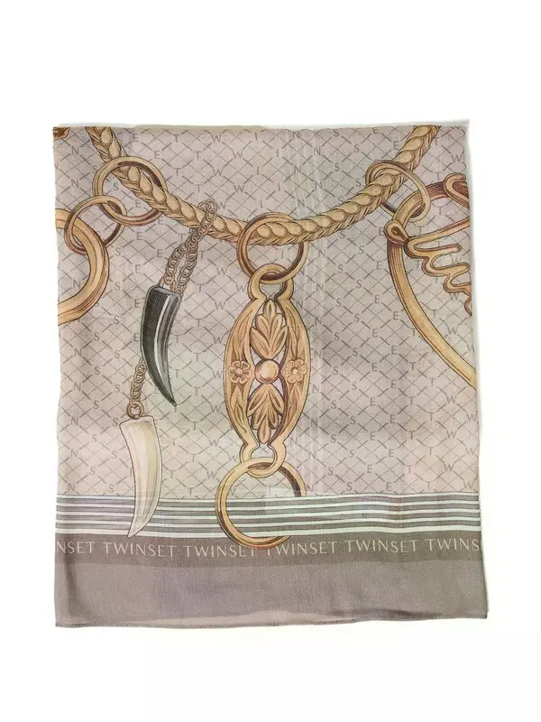 TWINSET Chain Print Keffiyeh - Neutrals