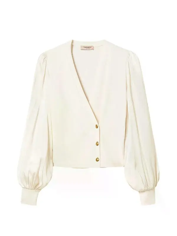 TWINSET Jumper With Jacquard Fabric Sleeves