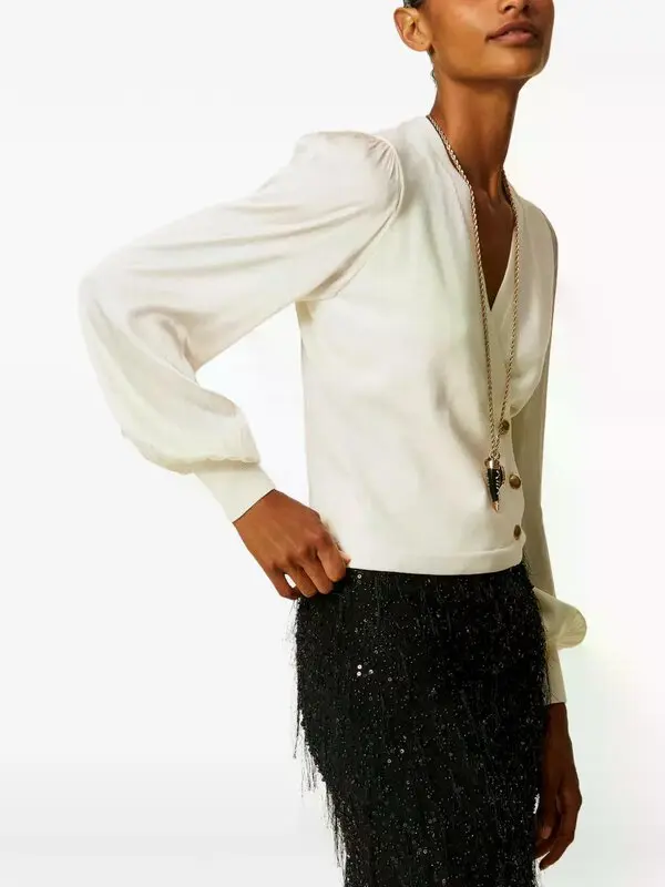 TWINSET Jumper With Jacquard Fabric Sleeves