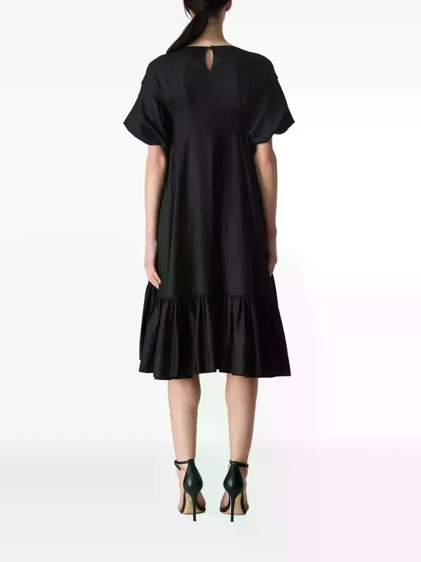 Vera Wang Cordy Puff-sleeve Ruffled Midi Dress