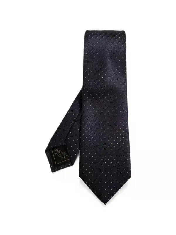 Brioni Polka-dot Herringbone Tie
