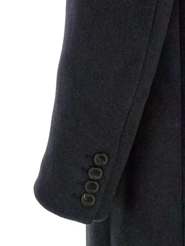Saint Laurent Long Coat In Double-face Wool Felt
