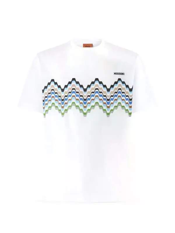 Missoni Cotton Crewneck T-shirt With Logo Lettering - White