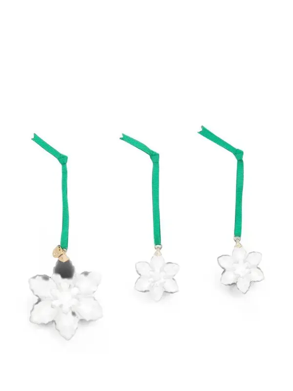 SWAROVSKI Annual Edition Snowflake Ornament Set Of 3 Pieces - White