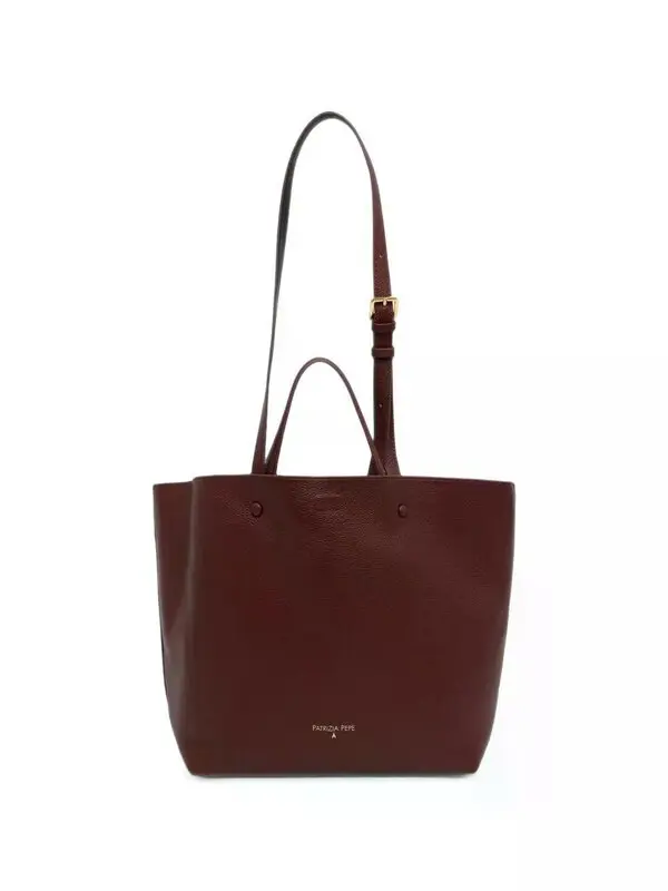 Patrizia Pepe Grained Leather Tote Bag - Red