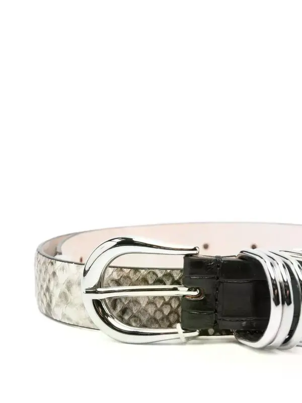 DEHANCHE Hollyhock Snakeskin-effect Croc-effect Belt - Black