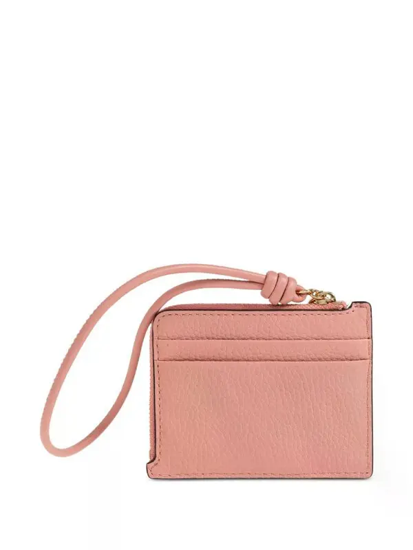 Michael Kors Jet Set Small Pebbled Leather Card Case Wristlet - Pink
