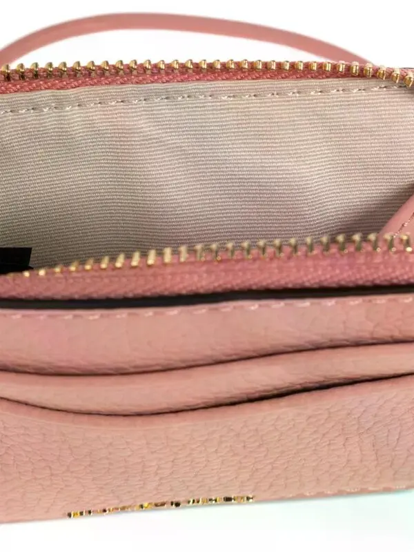 Michael Kors Jet Set Small Pebbled Leather Card Case Wristlet - Pink