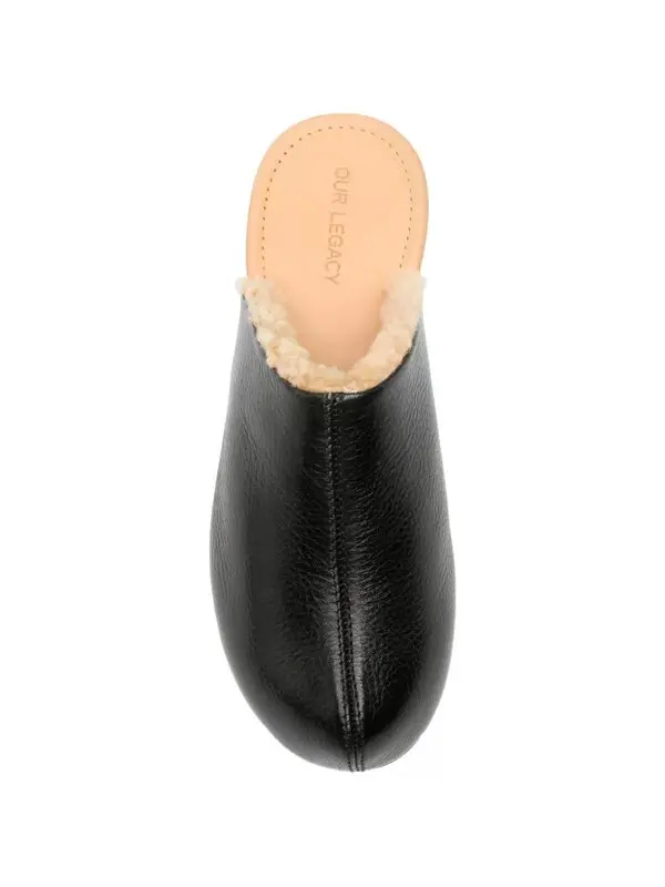 Our Legacy Naoto Shearling-lined Leather Clogs