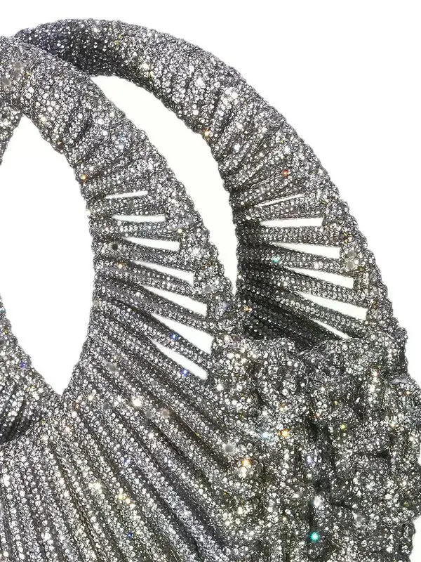 HIBOURAMA Jaya Crystal-embellished Woven Clutch Bag