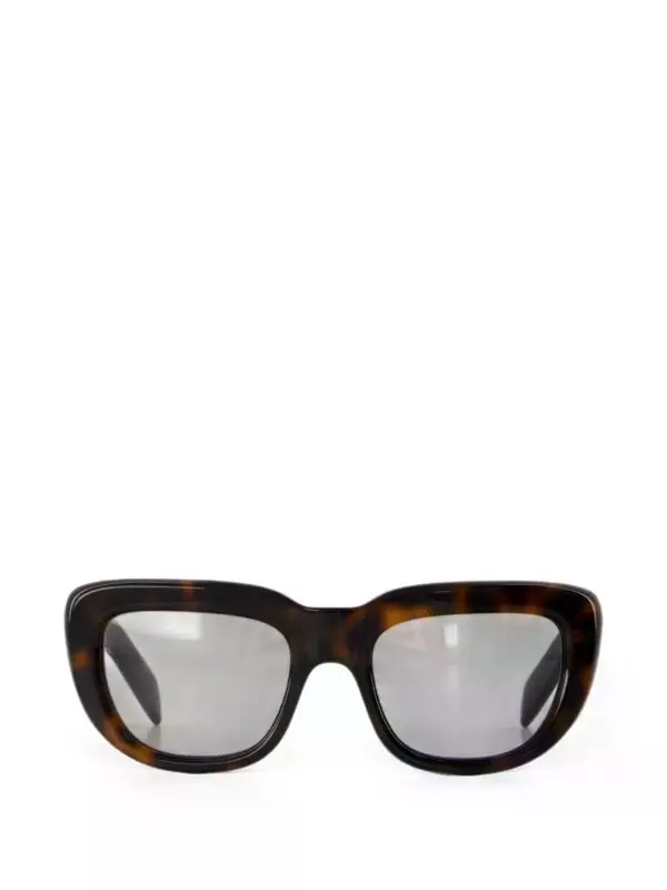 Prada Tortoiseshell-effect Rectangle-frame Sunglasses - Black
