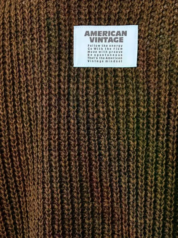 American Vintage Ribbed-knit Logo-patch Sweater