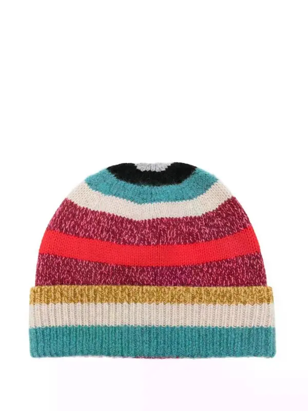 Paul Smith Striped-knit Beanie Hat - Red