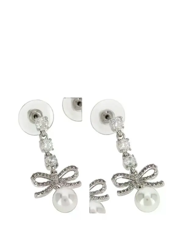 SELF-PORTRAIT Bow Crystal-charm Earrings