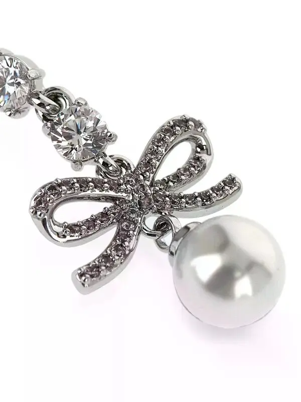 SELF-PORTRAIT Bow Crystal-charm Earrings