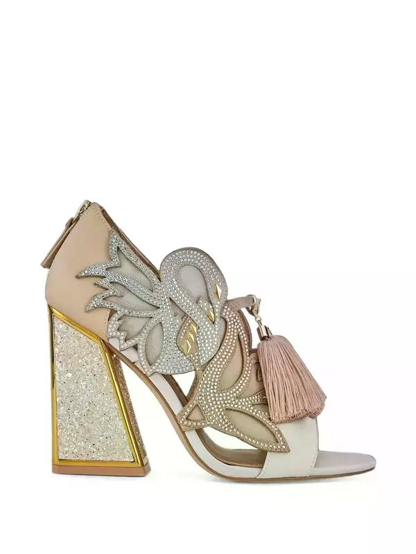 KAT MACONIE Aya Anch Crystal-embellished Sandals - Neutrals