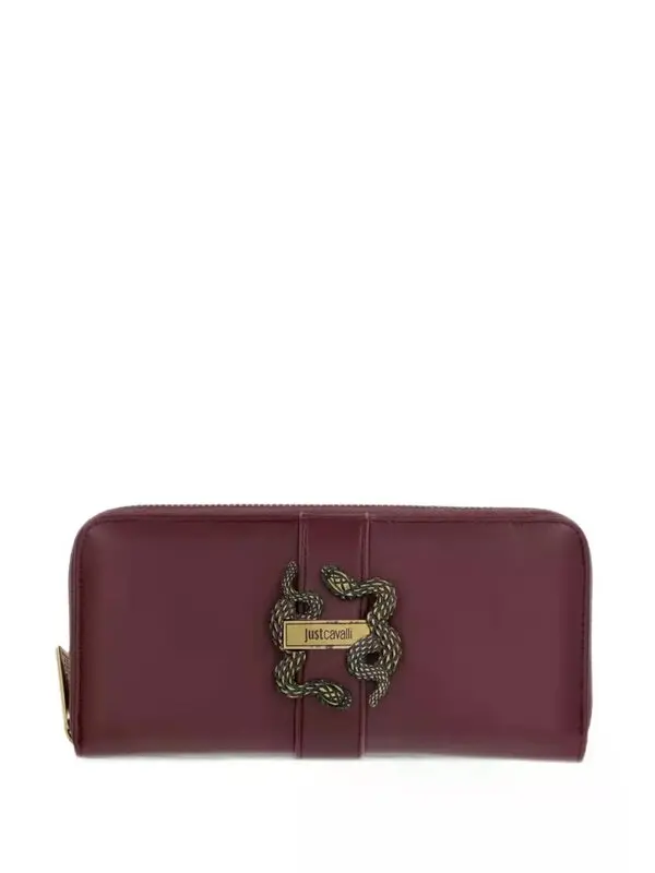 Just Cavalli Iconic Snakes Logo-plaque Wallet - Red