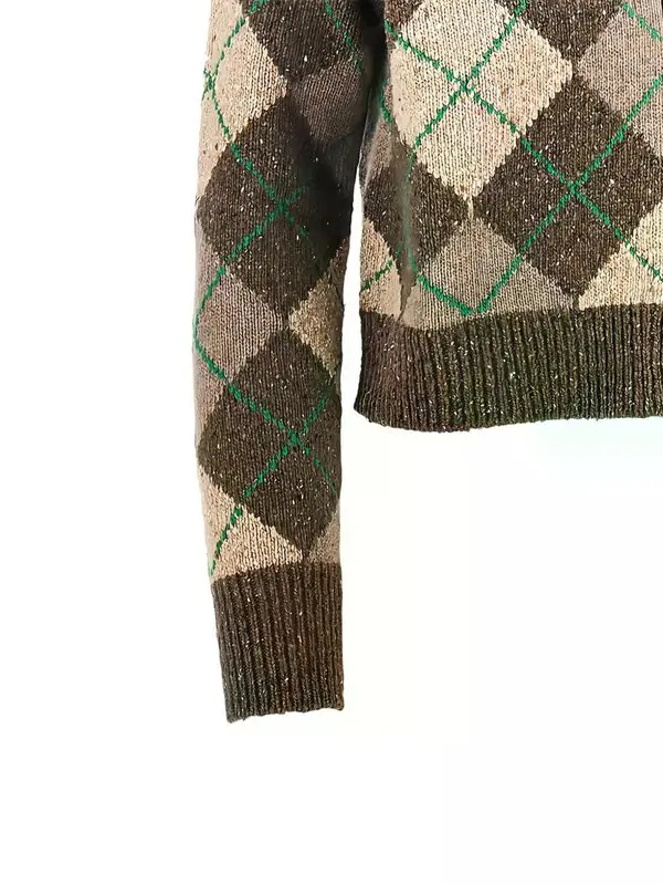 Max Mara Argyle-knit Button-up Cardigan