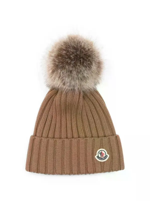 Moncler Ribbed Pompom Beanie Hat