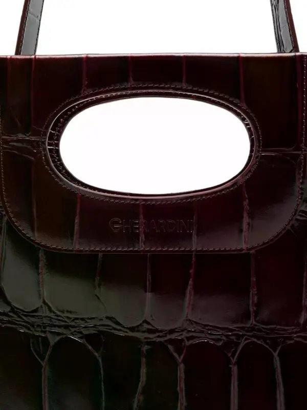 GHERARDINI Piattina Croc-effect Tote Bag
