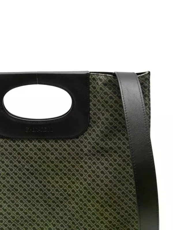 GHERARDINI Monogram-pattern Leather-trim Tote Bag