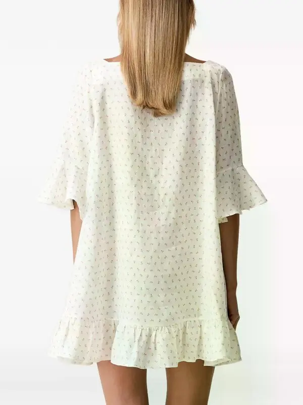 Sleeper Floral-print Ruffled Mini Dress