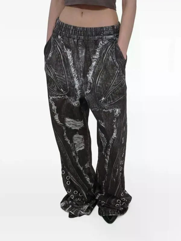 VIVAMUS Denim-print Track Pants