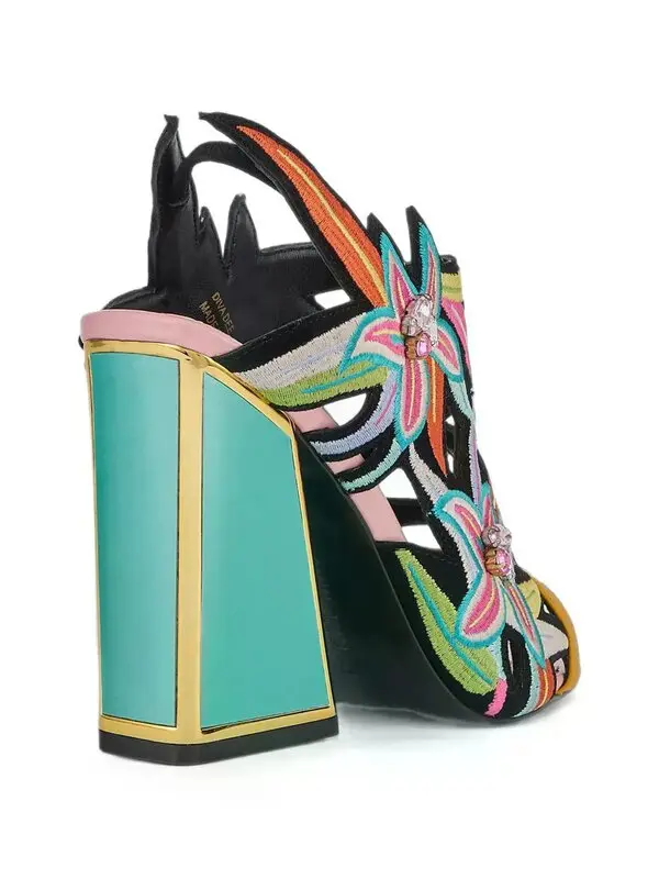 KAT MACONIE Diva Dee Embroidered Crystal-embellished Sandals