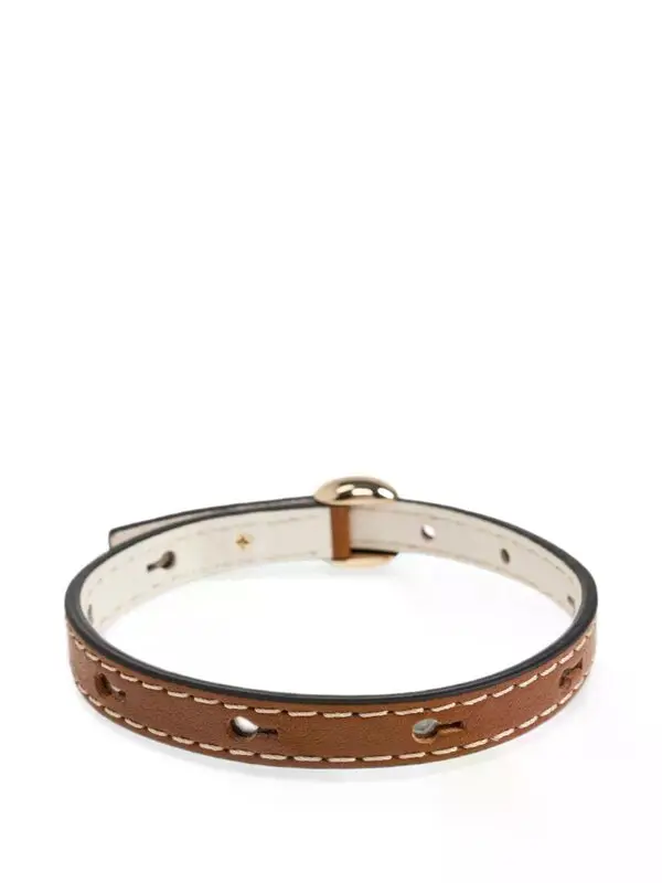 Tory Burch Logo-plaque Leather Bracelet