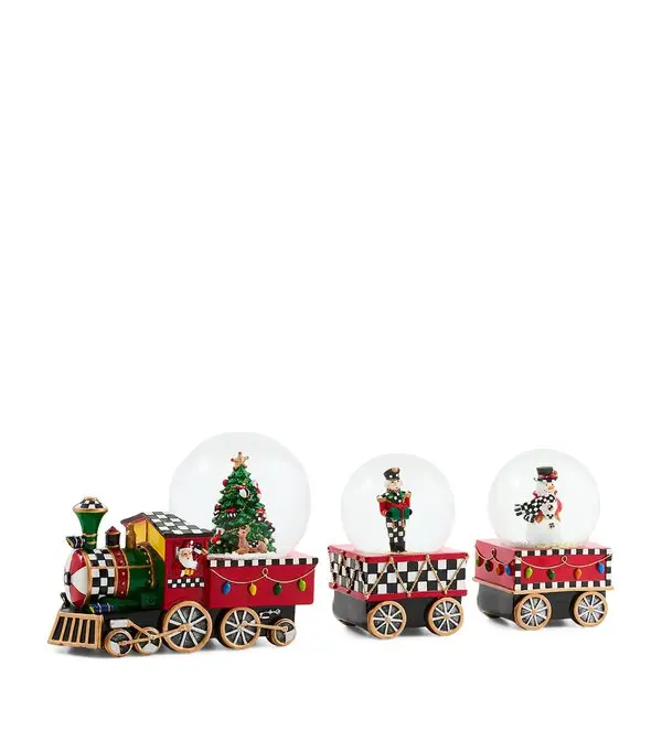 MACKENZIE-CHILDS Locomotive Train Snow Globes