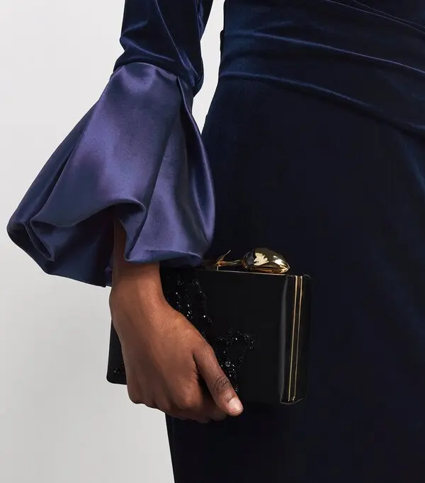 Talbot Runhof Stretch-velvet Draped Gown