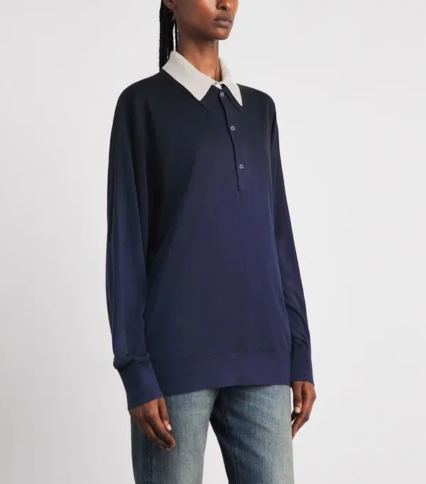 Acne Studios Silk-wool-cashmere Layered Polo Sweater