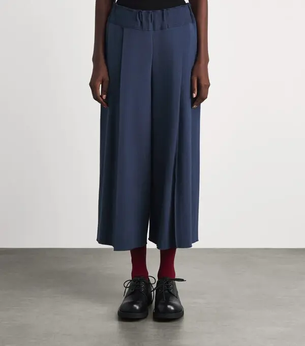 Issey Miyake Campagne Cropped Wide-leg Trousers