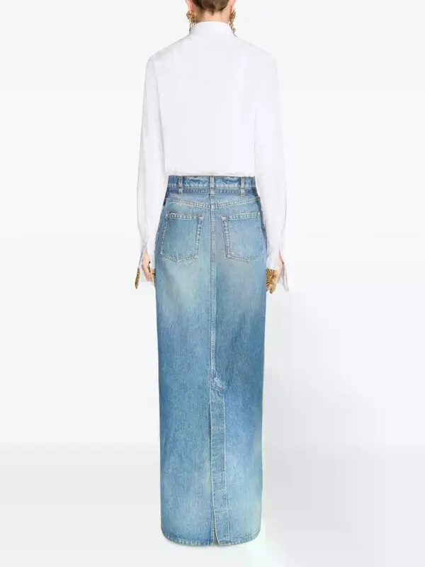Dries Van Noten Long Denim Skirt