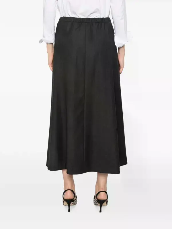 WHYCI Elasticated-waist Flared Midi Skirt