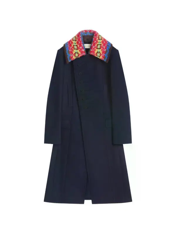 Dries Van Noten Fitted Wool Coat - Blue