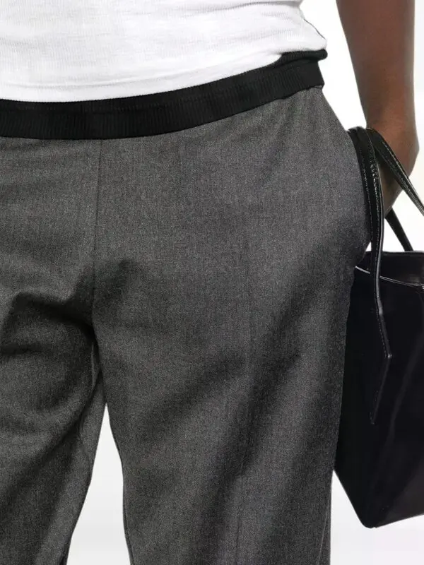 WHYCI Elasticated-waistband Turned-up-cuff Trousers