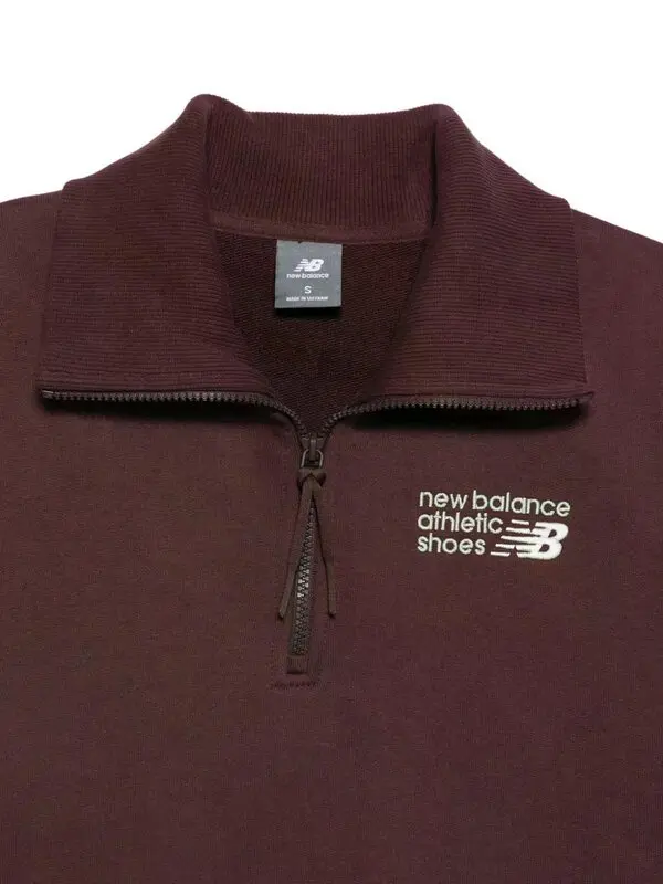 NEW BALANCE Athletics Premium Half-zip Logo-embroidery Sweatshirt