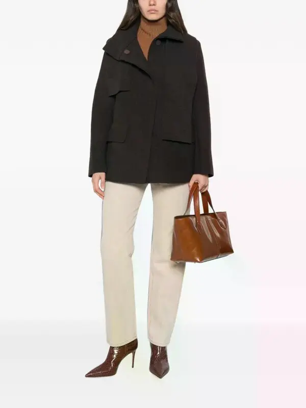 WHYCI Scarf-detail Flap-pocket Coat