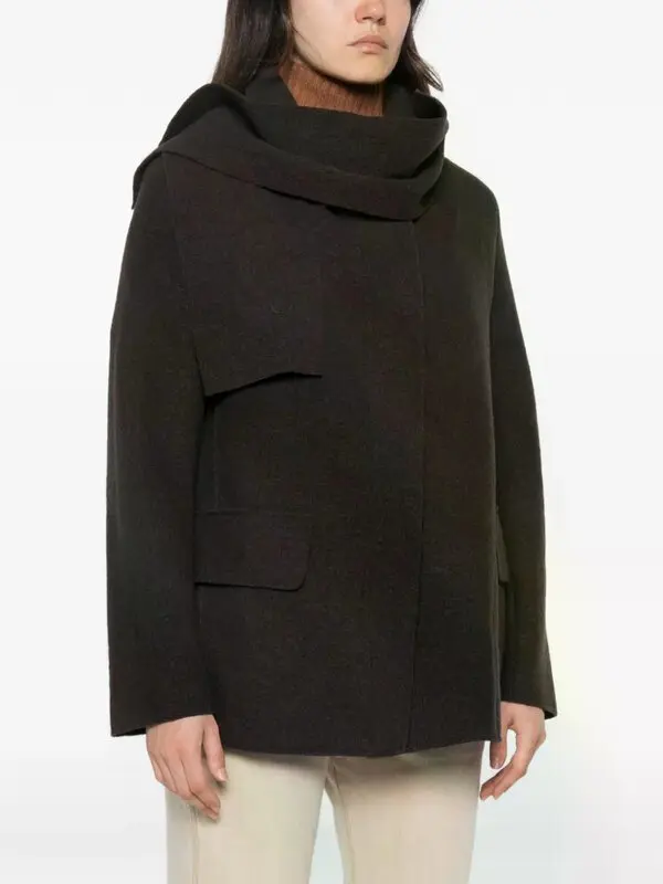 WHYCI Scarf-detail Flap-pocket Coat