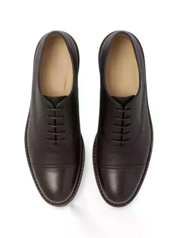 SCAROSSO Rupert Grain-leather Oxford Shoes - Brown