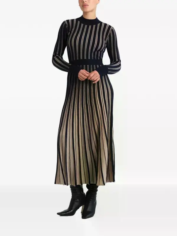 Cara Cara Mariella Striped Wool Midi Dress