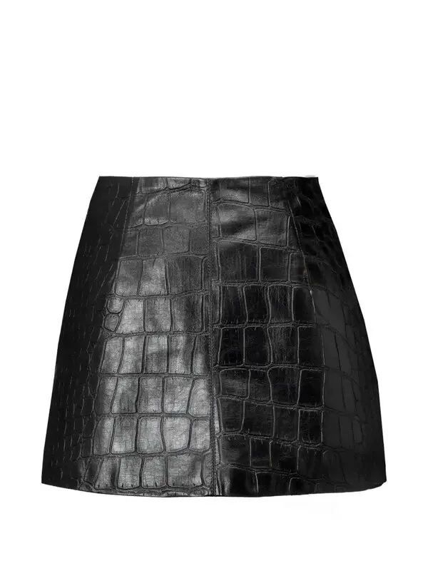 DANCASSAB Tecovas Textured Leather Mini Skirt