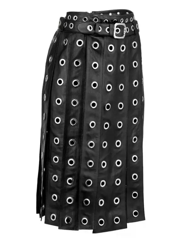 DANCASSAB Vera Eyelet Belted Skirt