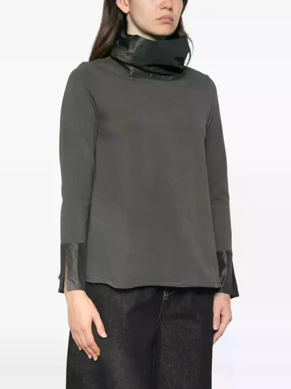 WHYCI High-neck Split-cuff T-shirt