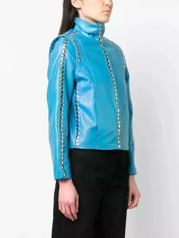 DANCASSAB Elvis Stud-detailing Leather Jacket