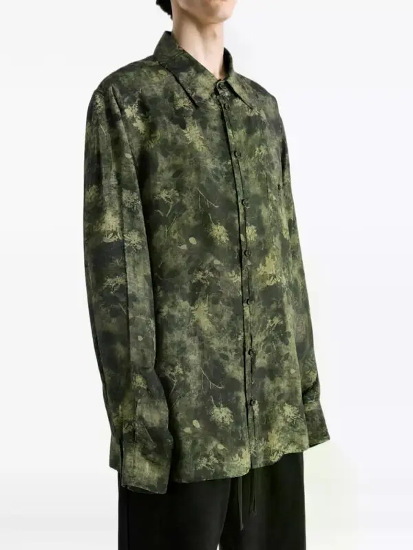 UMA WANG Floral-print Long-sleeve Shirt