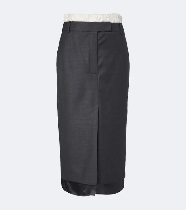 RÓHE Paneled Virgin Wool Pencil Skirt