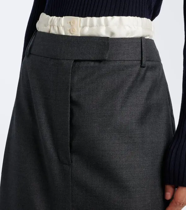RÓHE Paneled Virgin Wool Pencil Skirt